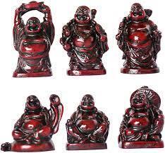 Red Resin Buddha Figurines